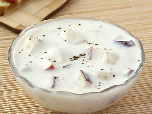 Apple Raita Recipe - Chopped Apple Mixed with Lightly Spiced Yogurt