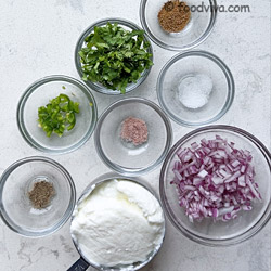 Onion Raita - Easy Yogurt Based Dip for Biryani and Rice Pulao