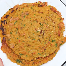 Moong Dal Chilla Recipe - with Mixed Vegetables - Kids Snack