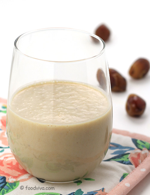 Date Shake Recipe - Thick and Creamy Khajoor Milkshake with Banana