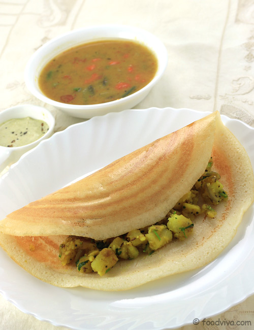 Masala Dosa Recipe With Step By Step Photos of Homemade Batter and ...